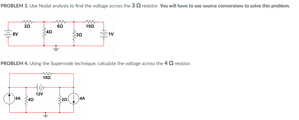Solved PROBLEM 3. ﻿Use Nodal analysis to find the voltage | Chegg.com