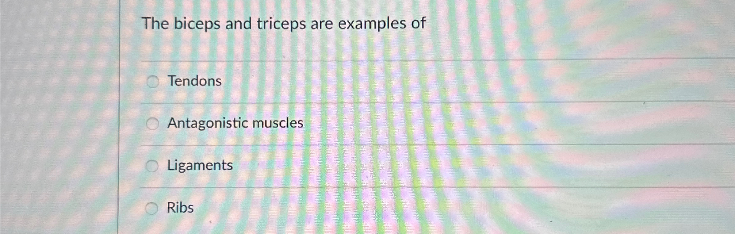 Solved The biceps and triceps are examples | Chegg.com