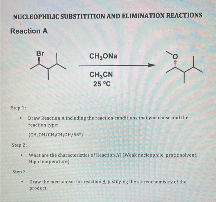 Solved NUCLEOPHILIC SUBSTITITION AND ELIMINATION REACTIONS | Chegg.com