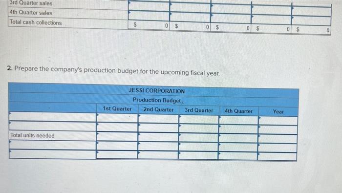 Solved 3rd Quarter sales 4th Quarter sales Total cash | Chegg.com