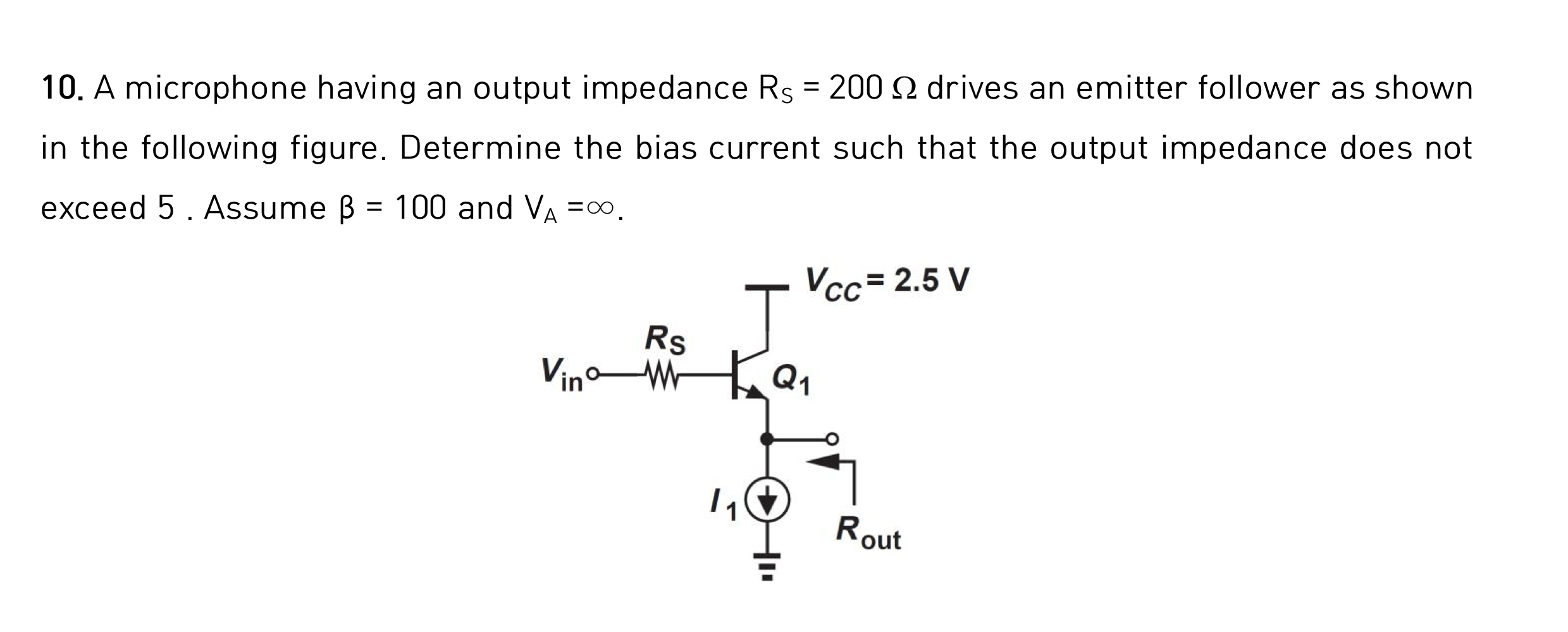 Solved A microphone having an output impedance RS=200Ω | Chegg.com