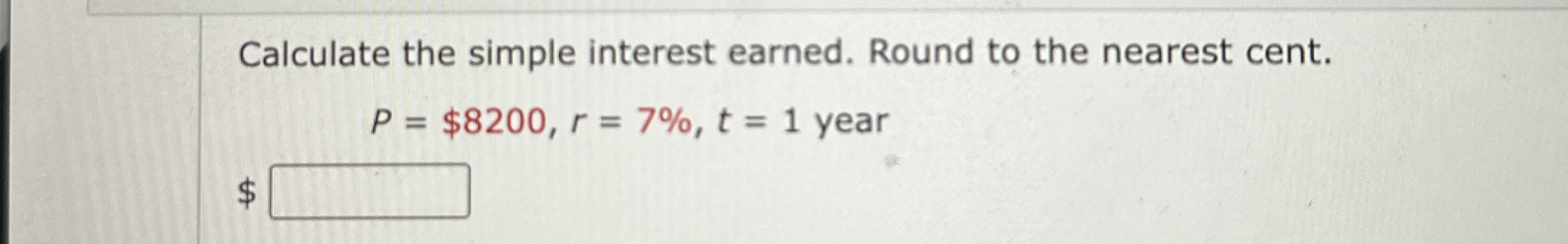 Solved Calculate the simple interest earned. Round to the | Chegg.com