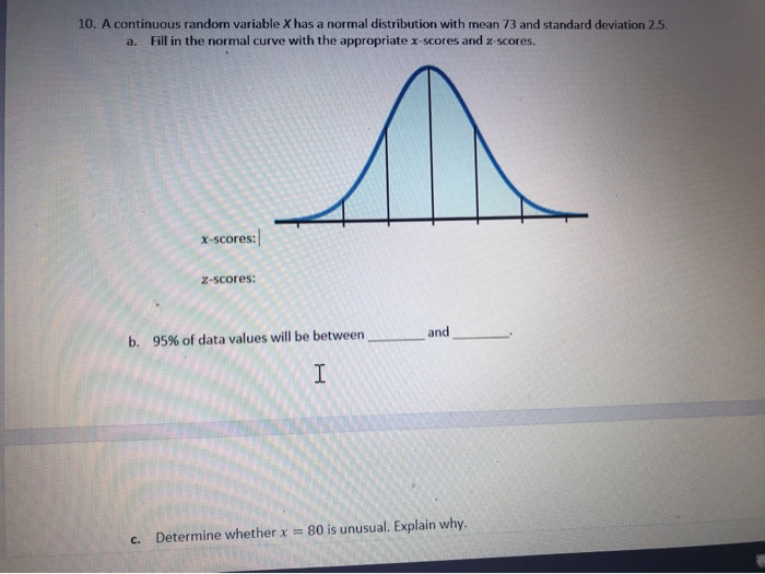 Solved 10. A continuous random variable X has a normal | Chegg.com