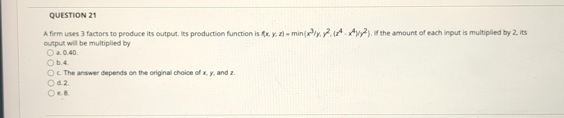 Solved A firm uses 3 factors to produce its output. Its | Chegg.com