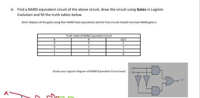 Solved b- Find a NAND equivalent circuit of the above | Chegg.com