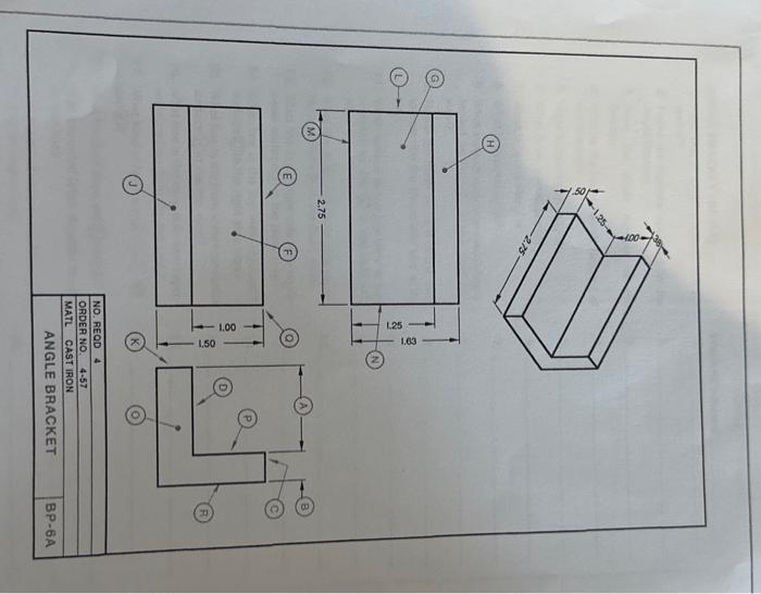 Solved ASSIGNMENT A-UNIT 6 ANGLE BRACKET (BP-6A) Student's | Chegg.com