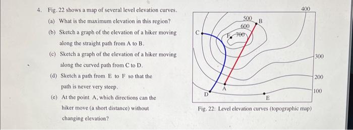 4. Fig. 22 shows a map of several level elevation | Chegg.com