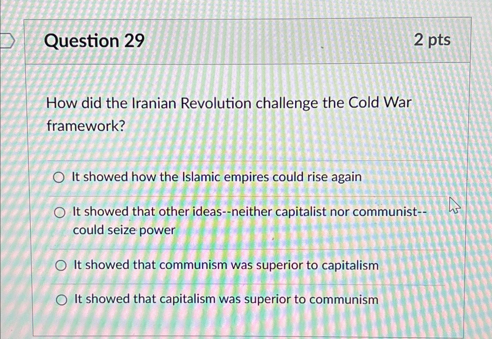 Solved Question 292 ﻿ptsHow did the Iranian Revolution | Chegg.com
