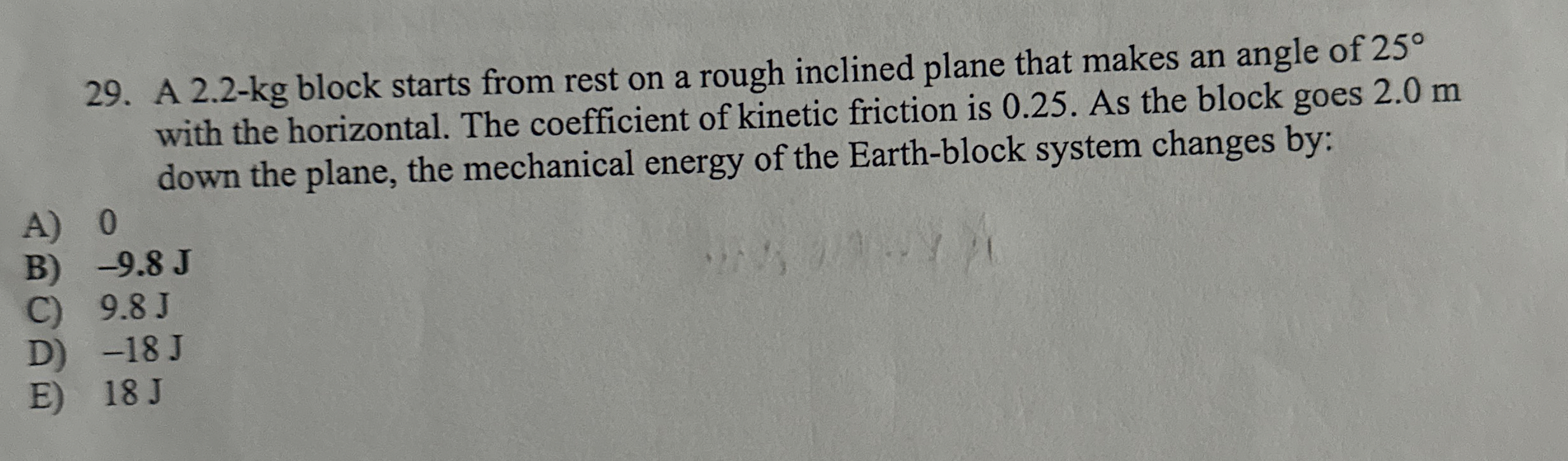 Solved A 2.2-kg ﻿block starts from rest on a rough inclined | Chegg.com