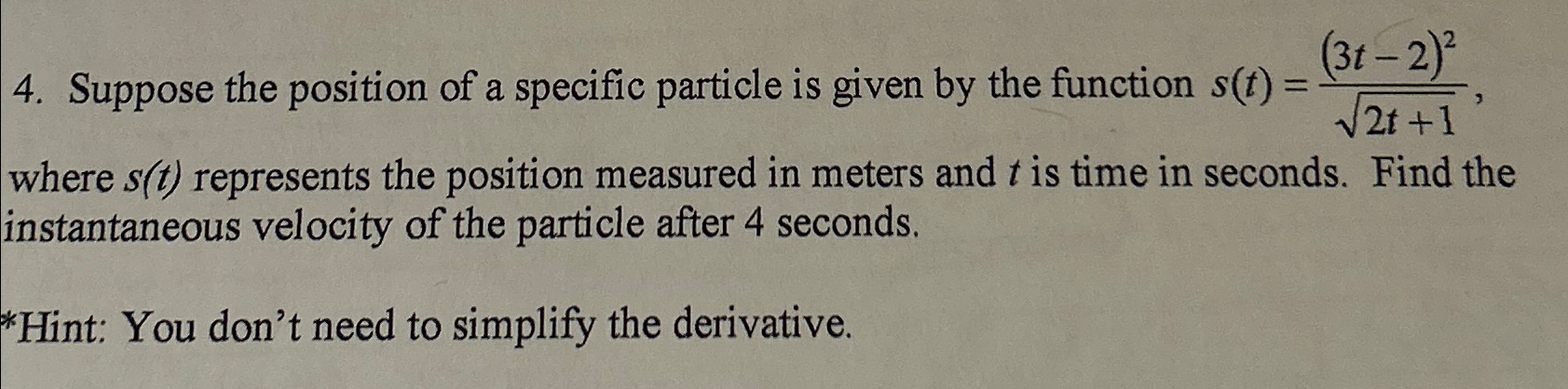 Solved Suppose the position of a specific particle is given | Chegg.com