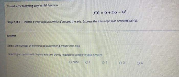 Solved Consider the following polynomial function. | Chegg.com