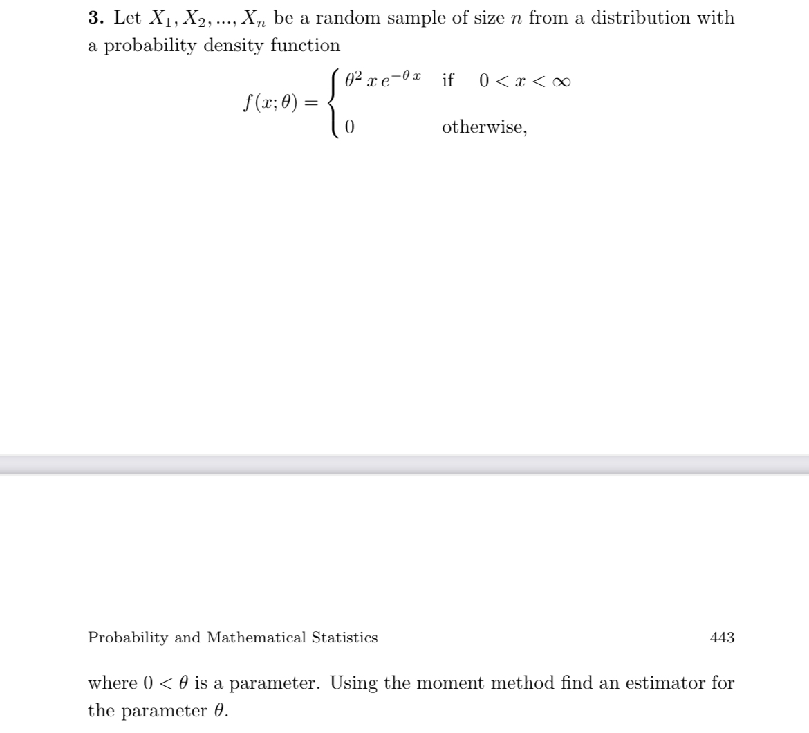 Solved Let x1,x2,dots,xn ﻿be a random sample of size n ﻿from | Chegg.com