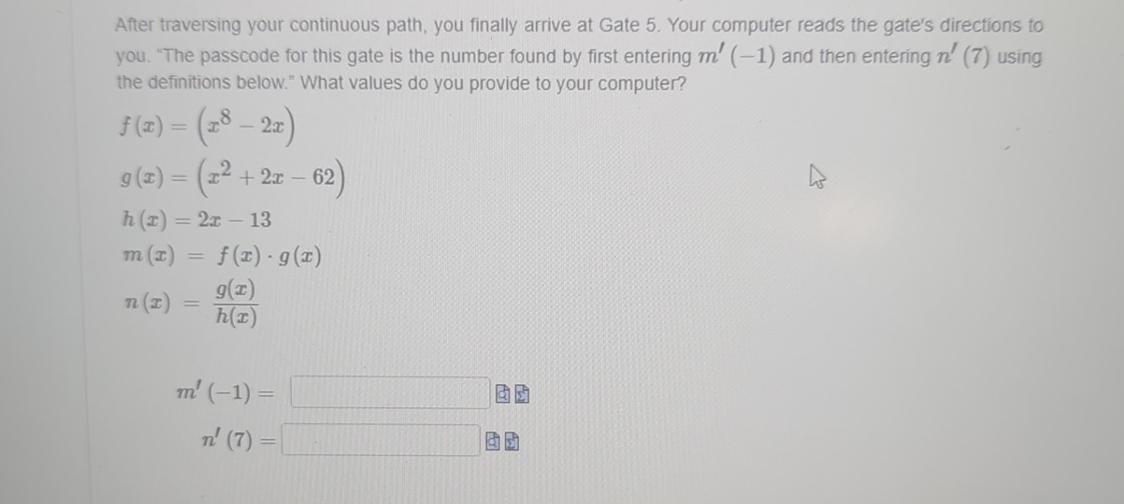 Solved After traversing your continuous path, you finally | Chegg.com