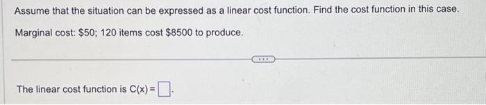 Solved Assume That The Situation Can Be Expressed As A