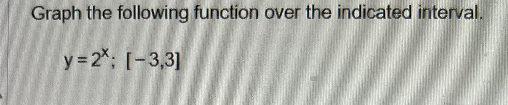 Solved Graph the following function over the indicated | Chegg.com