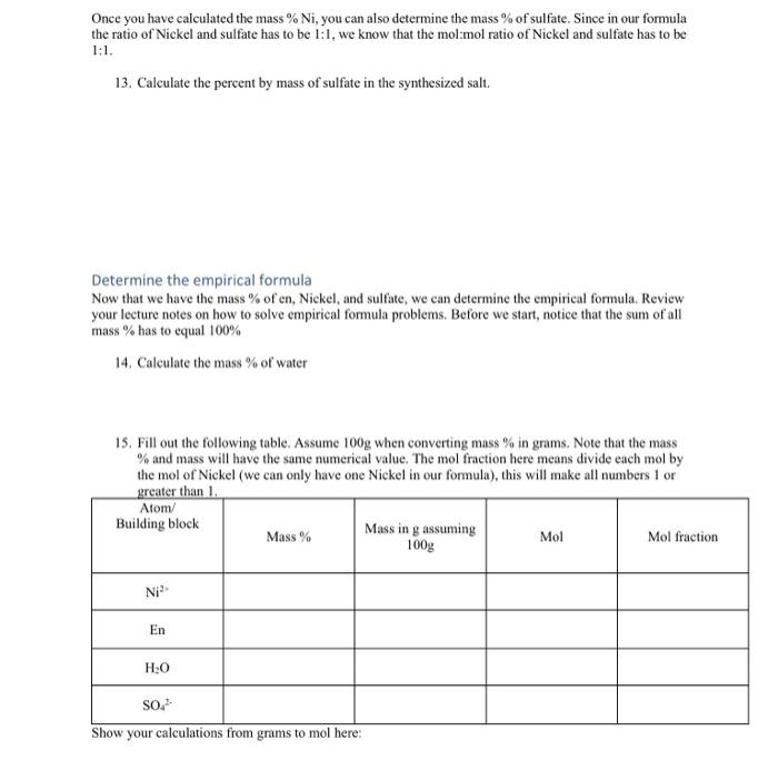 Procedure Accurately weigh approximately 1 g of | Chegg.com