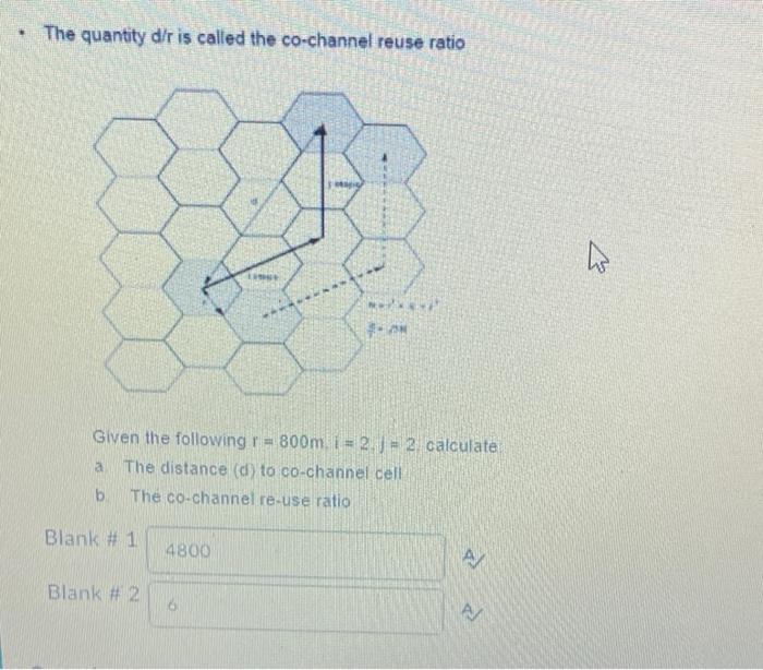 Solved The quantity d/r is called the co-channel reuse ratio | Chegg.com