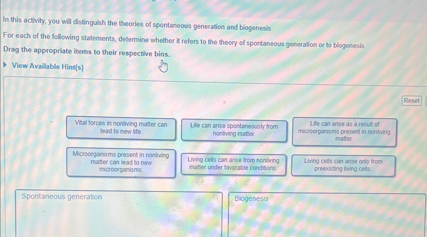 Solved In this activity, you will distinguish the theories | Chegg.com