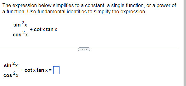 Solved The expression below simplifies to ﻿a constant, a | Chegg.com