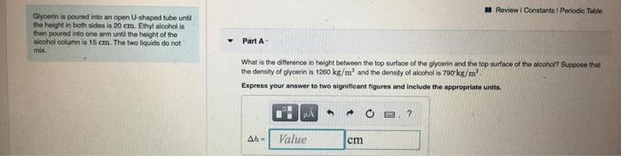 Solved Review Constants Periodic Table Glycerin is poured | Chegg.com