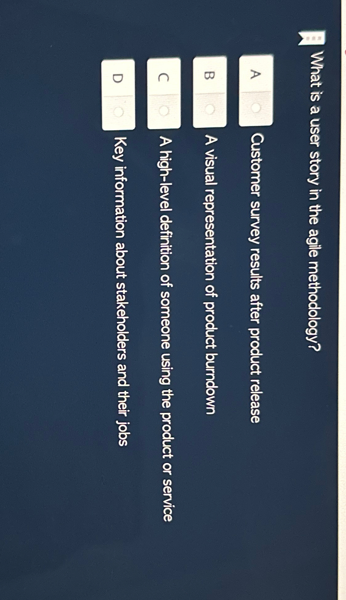 Solved What is a user story in the agile methodology?A | Chegg.com