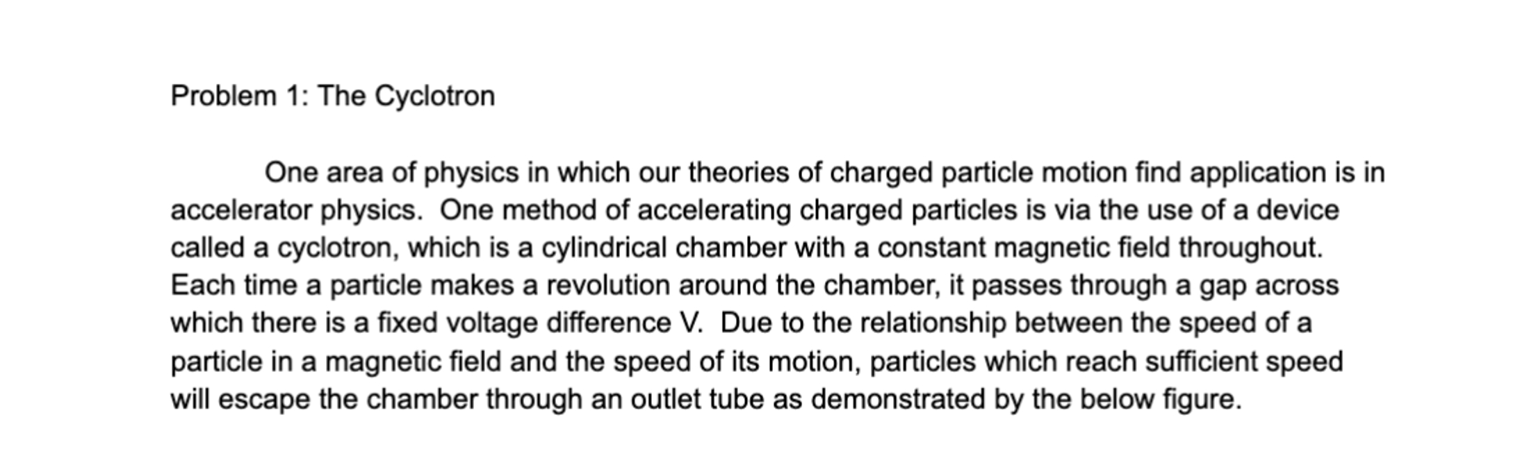 Solved Problem 1: The Cyclotron a) ﻿Let's say you have built | Chegg.com