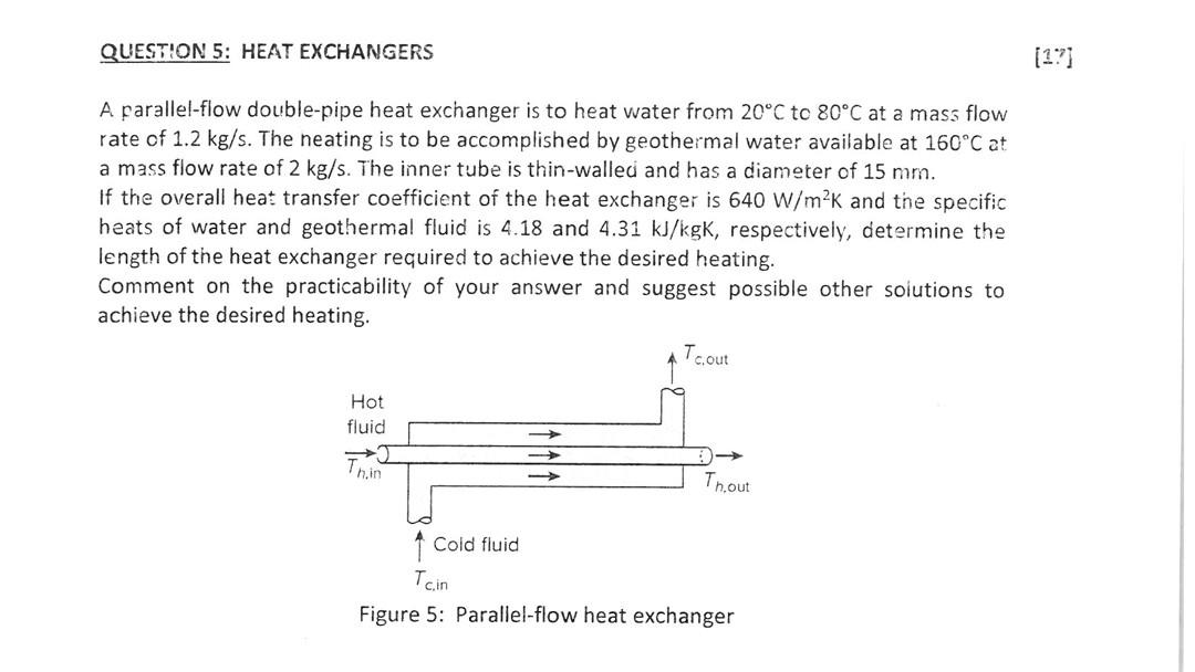Solved A. parallel-flow double-pipe heat exchanger is to | Chegg.com
