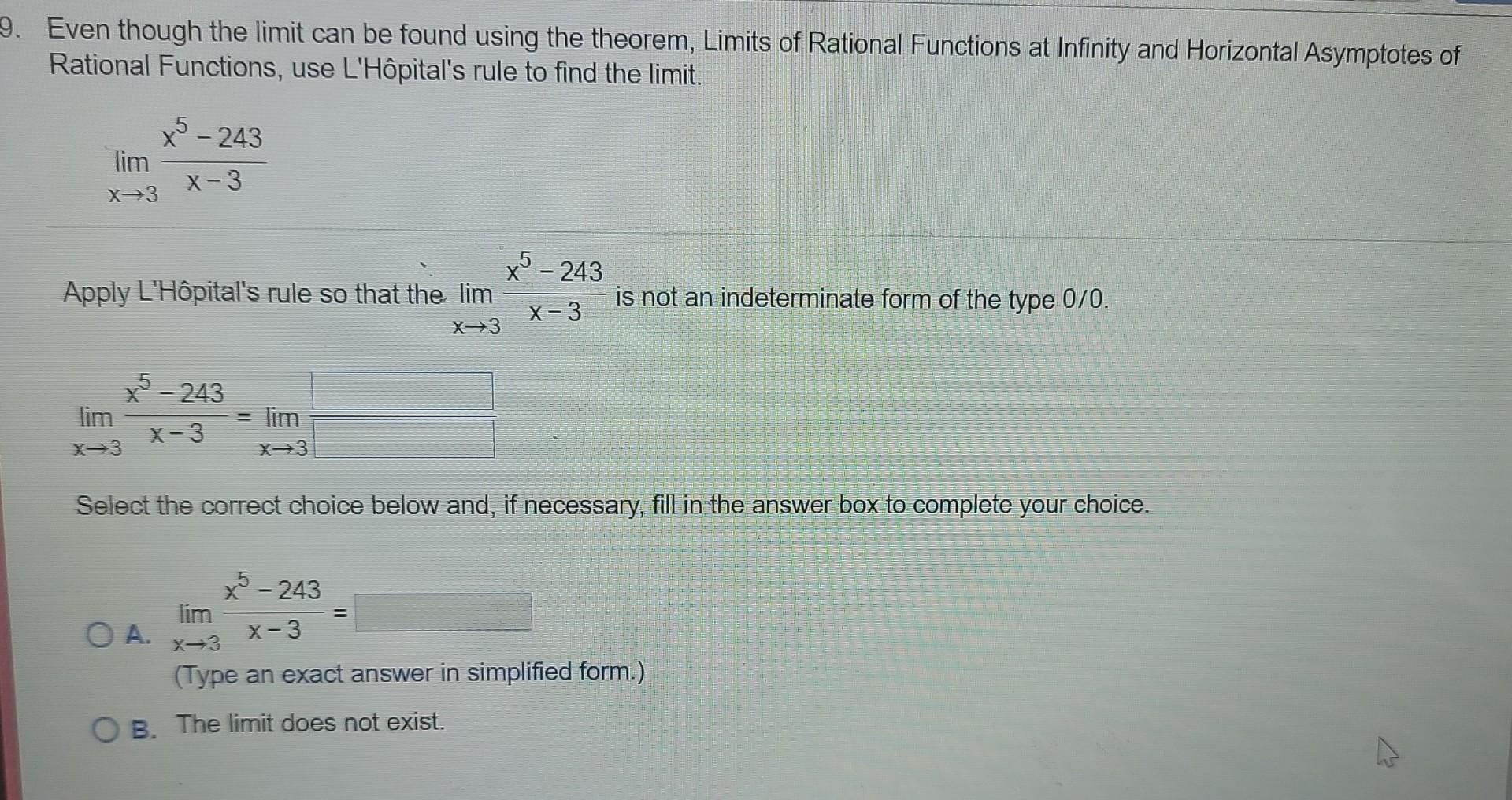 Solved Even though the limit can be found using the theorem, | Chegg.com