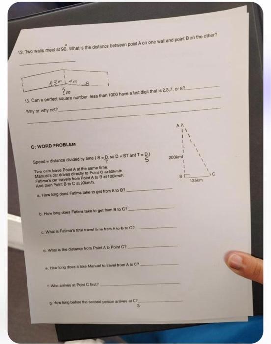 Solved 12. Two walls meet at 90. What is the distance | Chegg.com