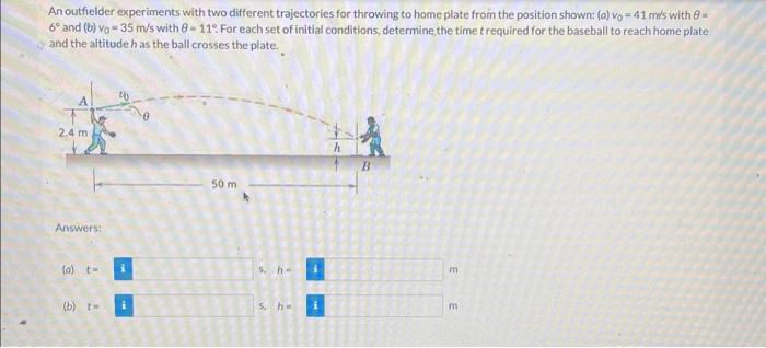 Solved An outfielder experiments with two different | Chegg.com