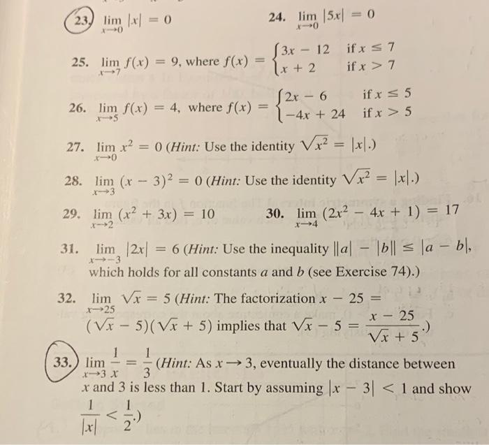 Solved 9-42. Limit proofs Use the precise definition of a | Chegg.com