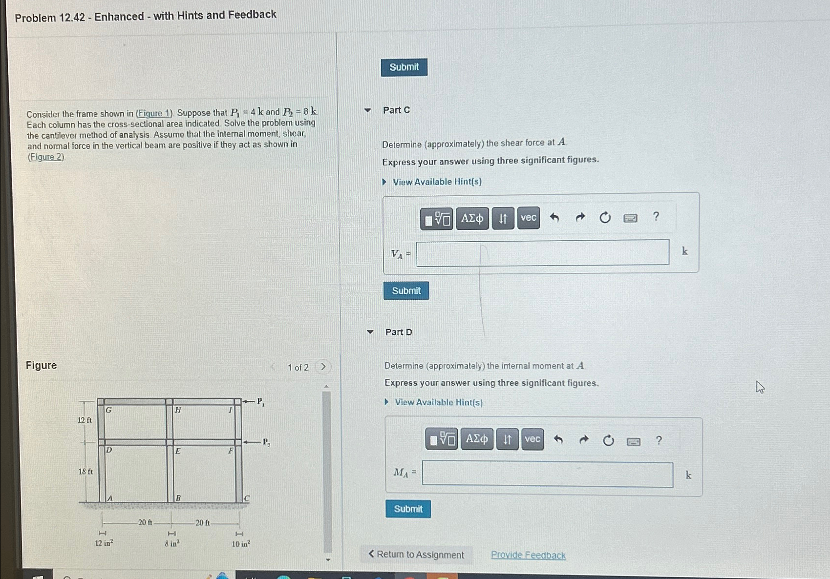 Solved Problem 12.42 - ﻿Enhanced - ﻿with Hints and | Chegg.com