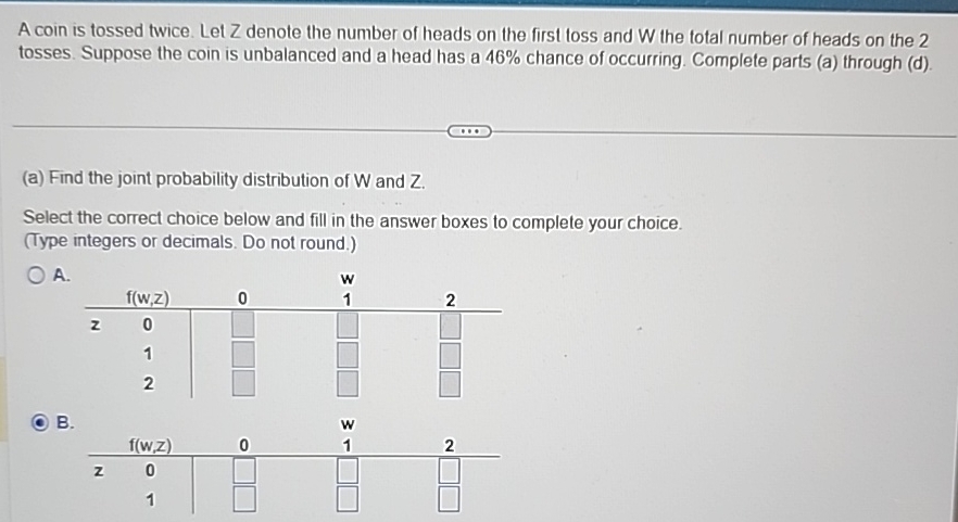 Solved A coin is tossed twice. Let Z ﻿denote the number of | Chegg.com