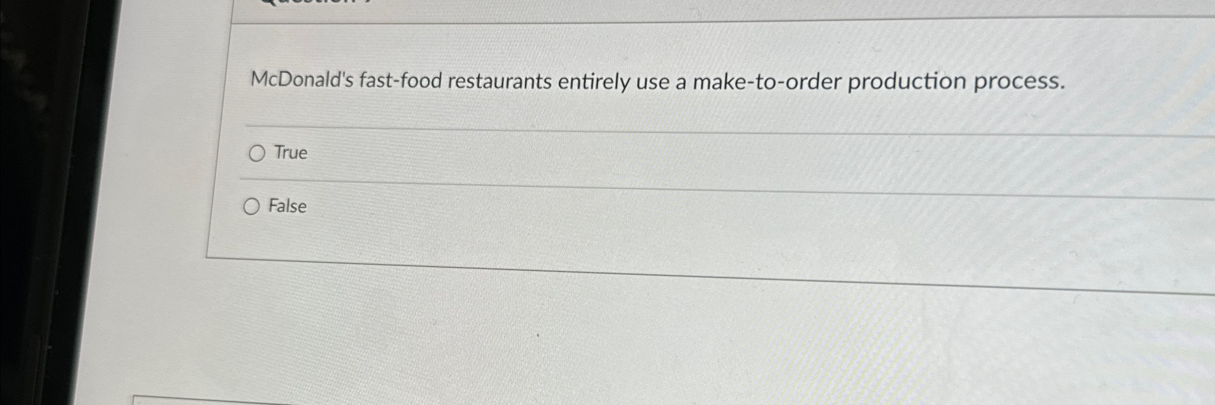 Solved McDonald's fast-food restaurants entirely use a | Chegg.com