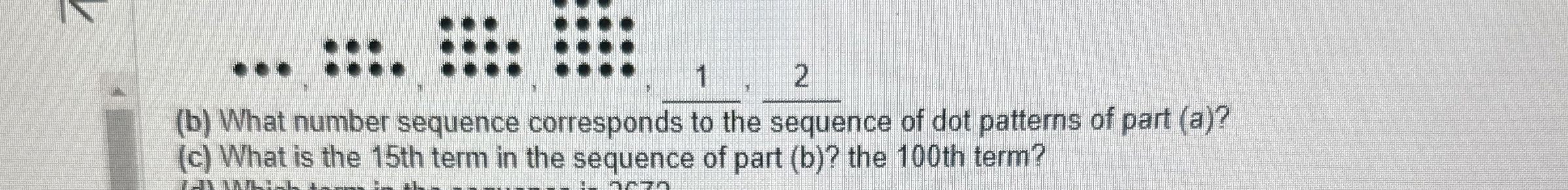 Solved (b) ﻿What number sequence corresponds to the sequence | Chegg.com