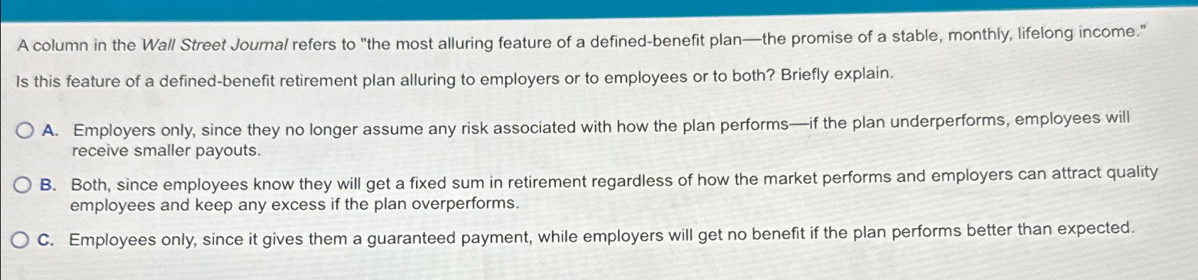 Solved A column in the Wall Street Journal refers to "the | Chegg.com