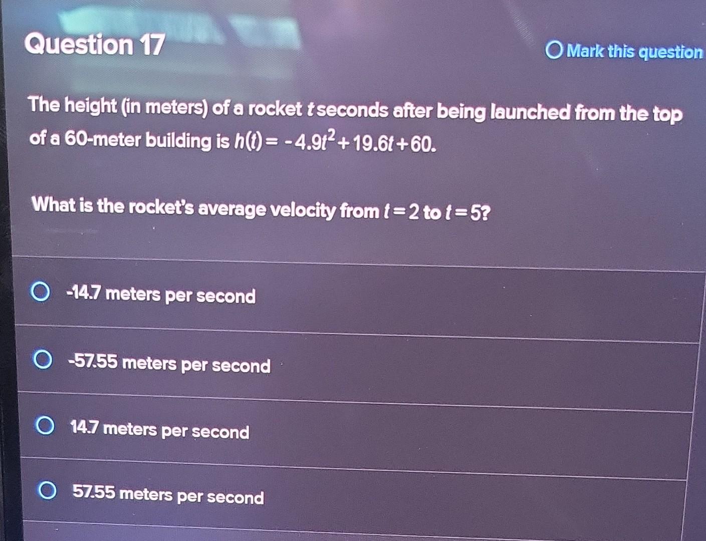 Solved The height (in meters) of a rocket t seconds after | Chegg.com