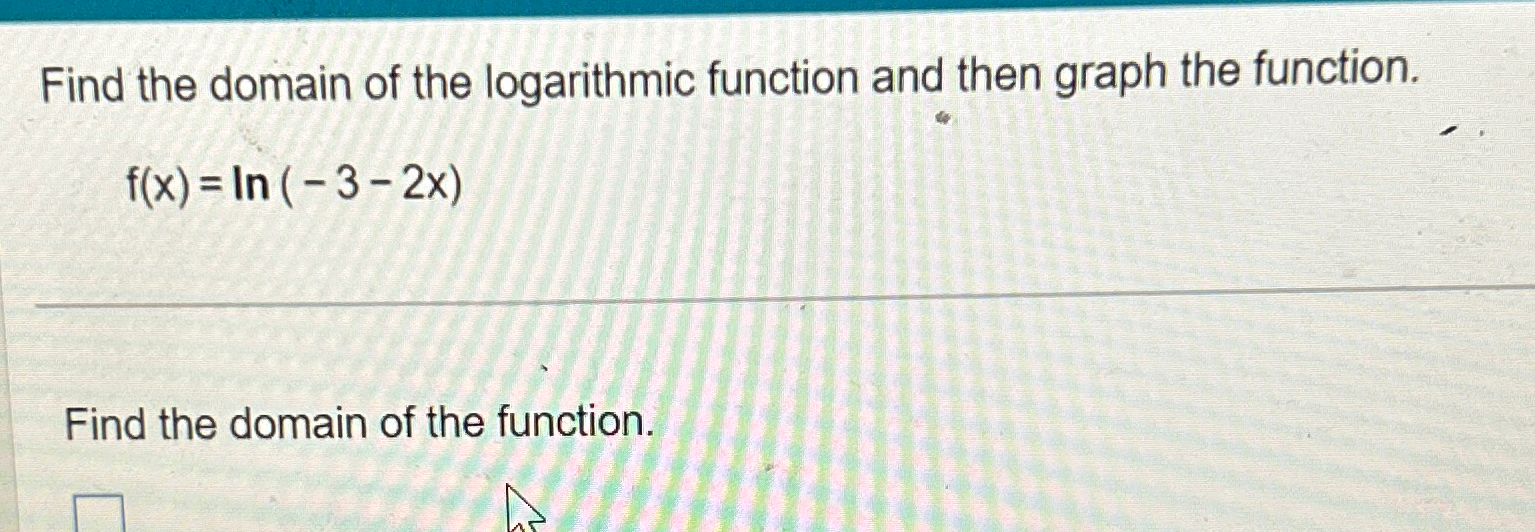 Solved Find the domain of the logarithmic function and then | Chegg.com