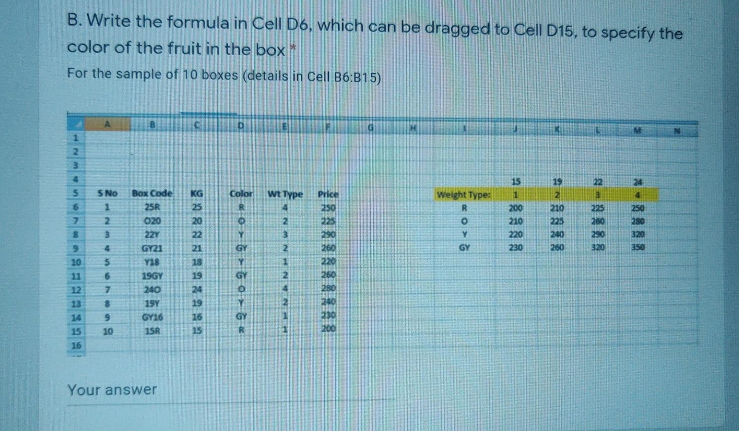 Solved D. Write the formula in Cell F6, which can be | Chegg.com