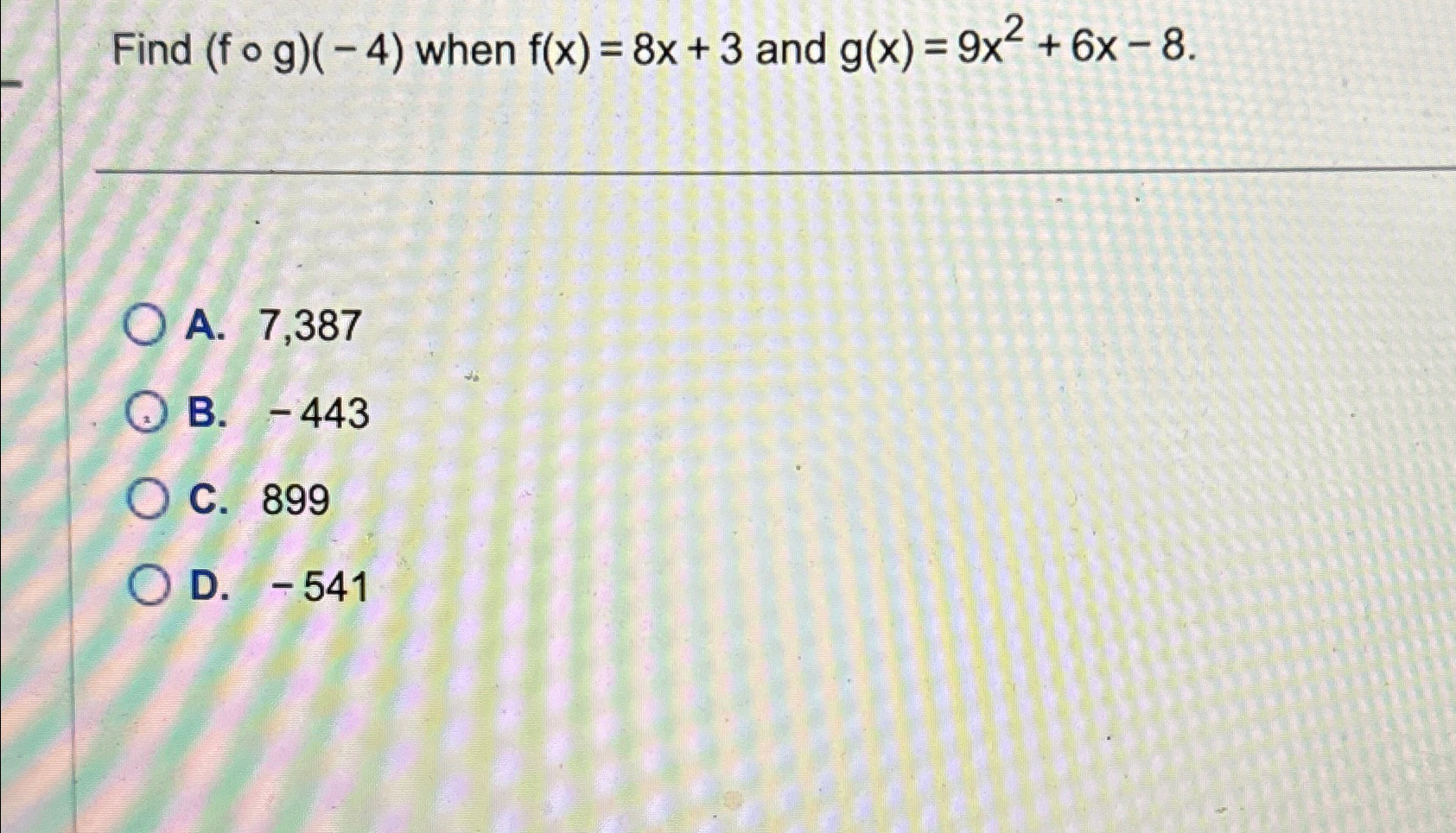 Solved Find F G 4 ﻿when F X 8x 3 ﻿and