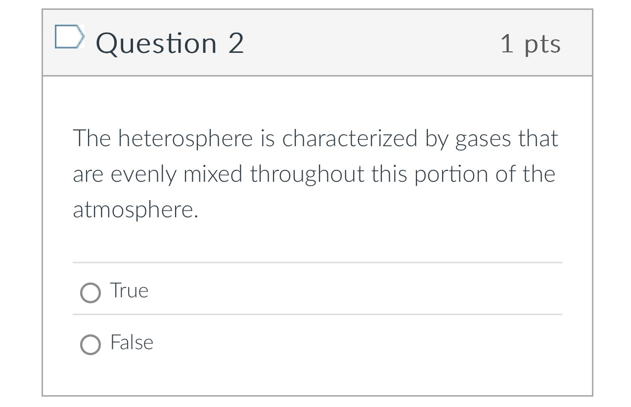 Solved Question 21 ﻿ptsThe heterosphere is characterized by | Chegg.com