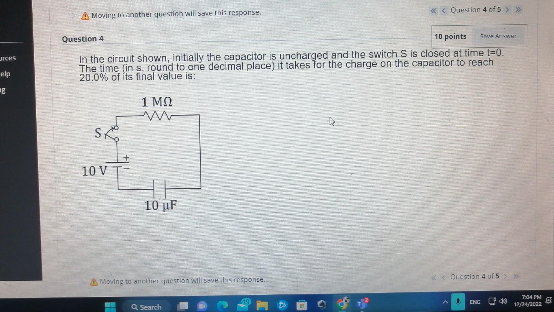 [Solved]: In the circuit shown, initially the capa