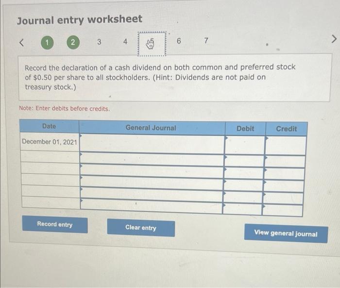 Solved Journal entry worksheet Record the | Chegg.com