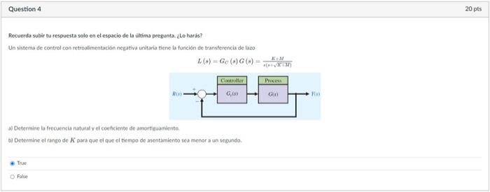 Solved A unit negative feedback control system has the loop | Chegg.com