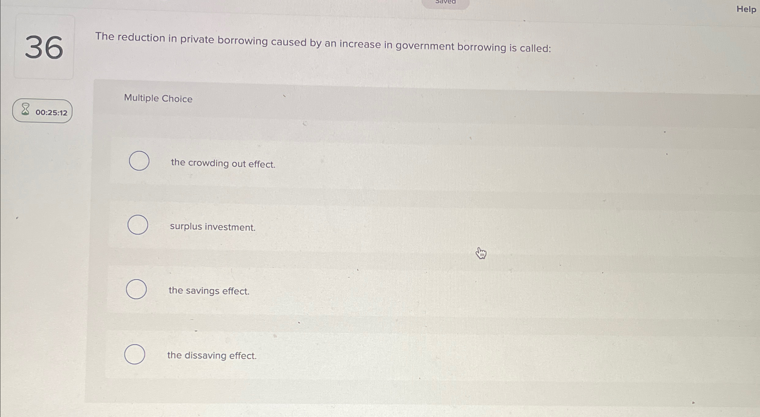 Solved 36The reduction in private borrowing caused by an | Chegg.com