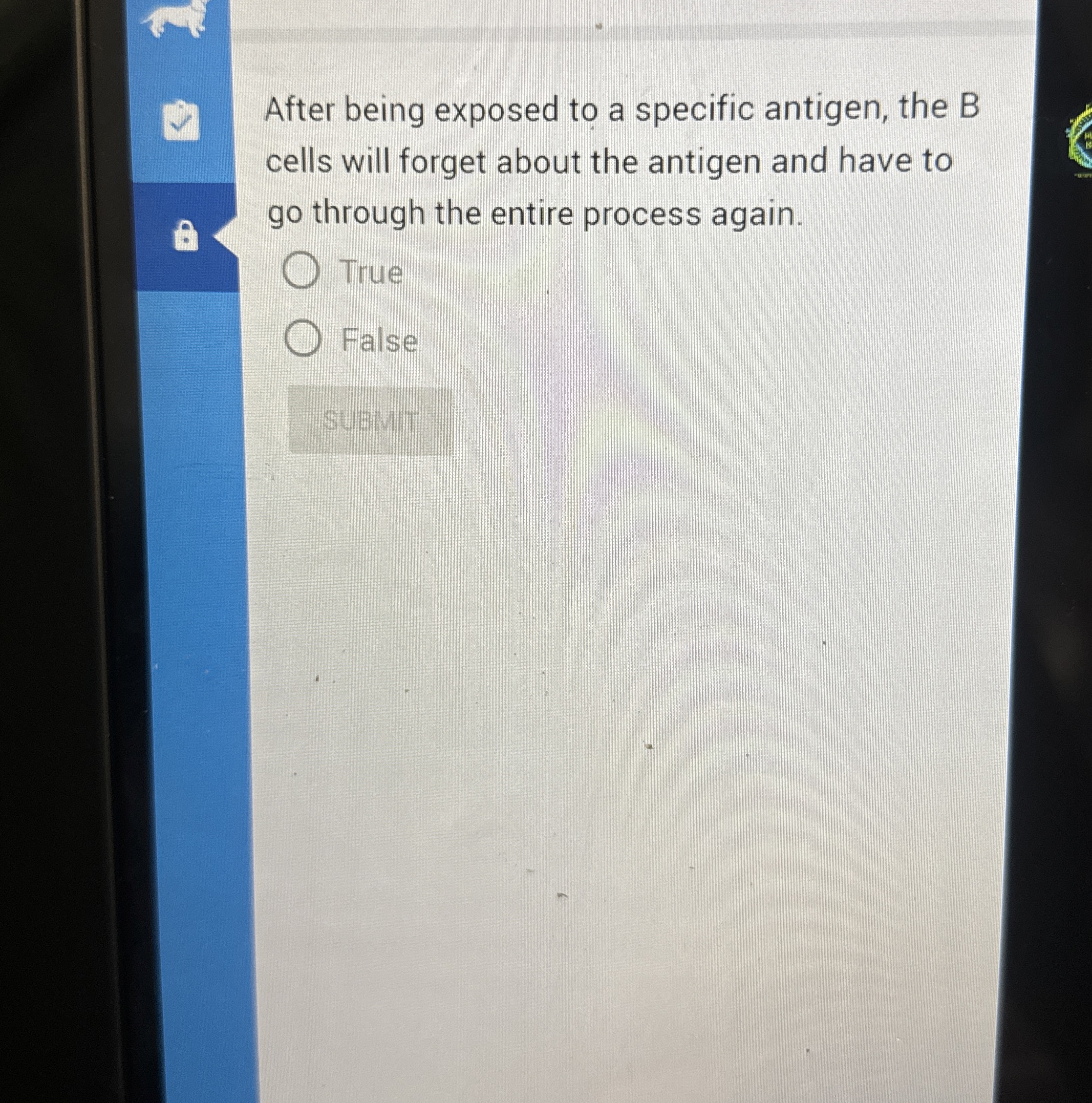 Solved After being exposed to a specific antigen, the B | Chegg.com