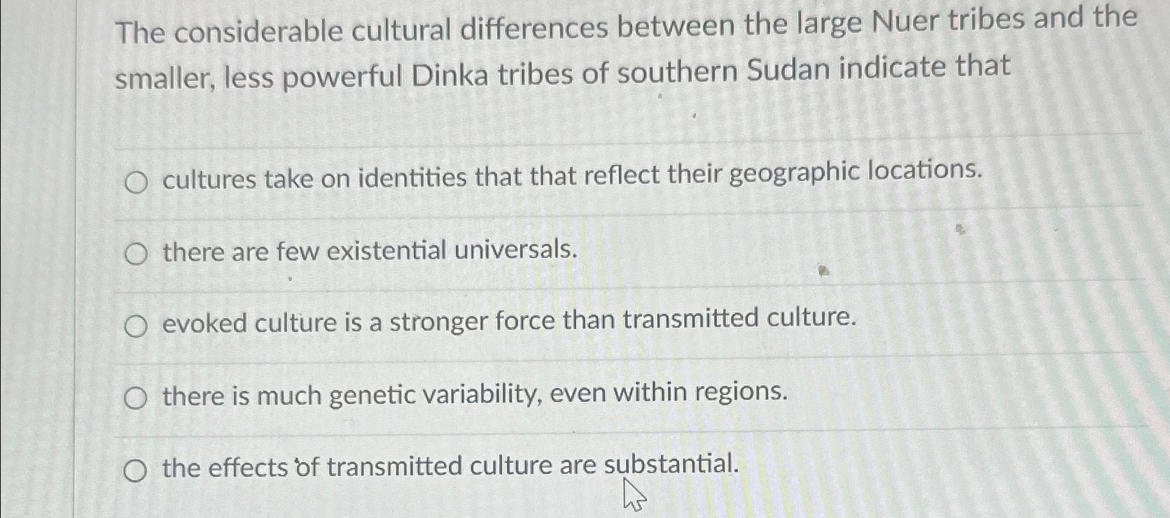 Solved The considerable cultural differences between the | Chegg.com