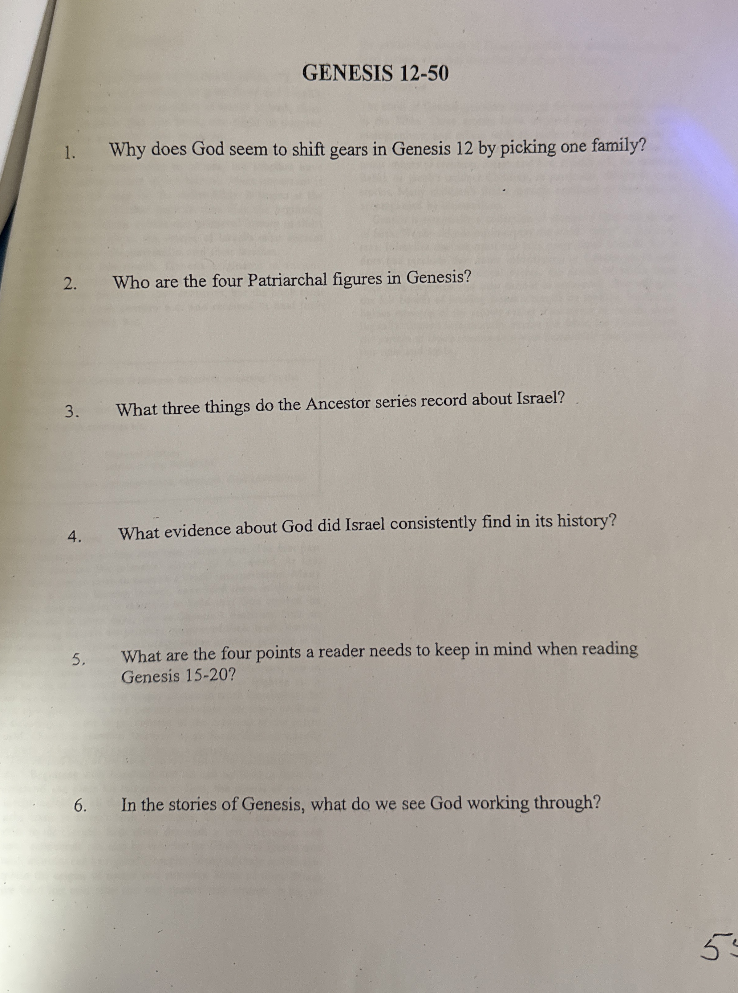 Solved GENESIS 12-50Why does God seem to shift gears in | Chegg.com