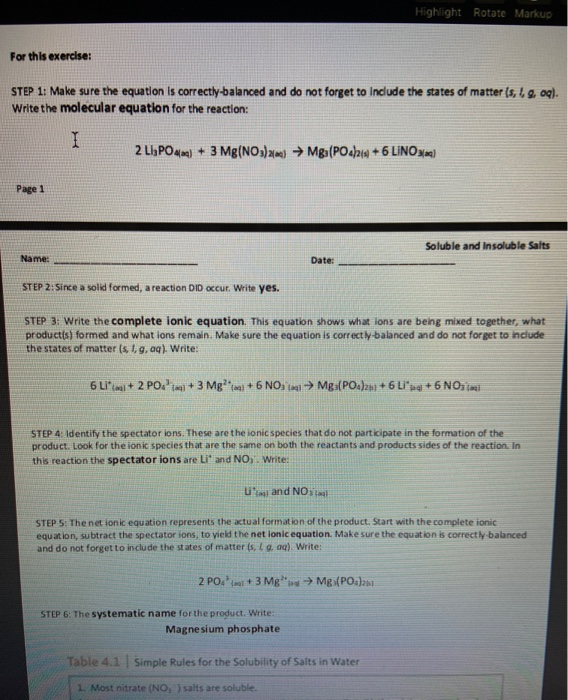 Solved Highlight Rotate Markup For this exercise: STEP 1: | Chegg.com