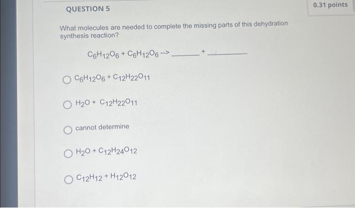 Solved What molecules are needed to complete the missing | Chegg.com